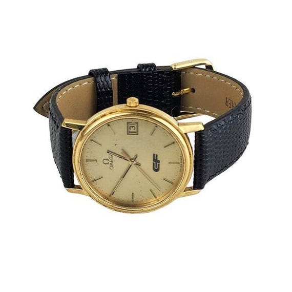 Omega Swiss Quartz Gold Plated Slim Unisex Watch - Gem