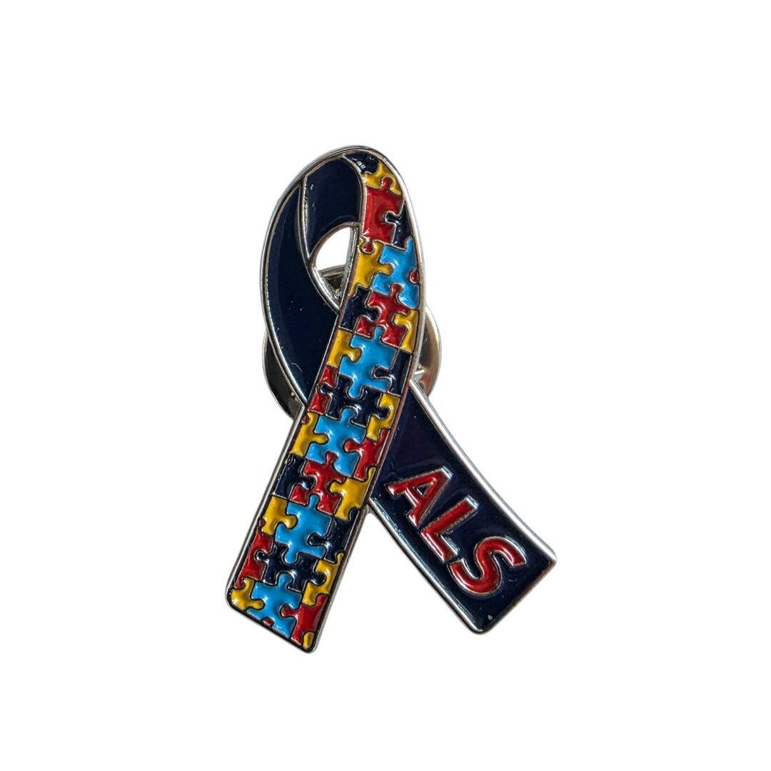 Vintage ALS Autism Awareness Ribbon Lapel Pin 1.25" X 0.75" - Etsy
