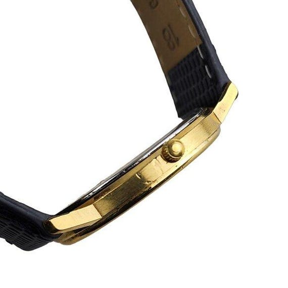 Omega Swiss Quartz Gold Plated Slim Unisex Watch - Gem