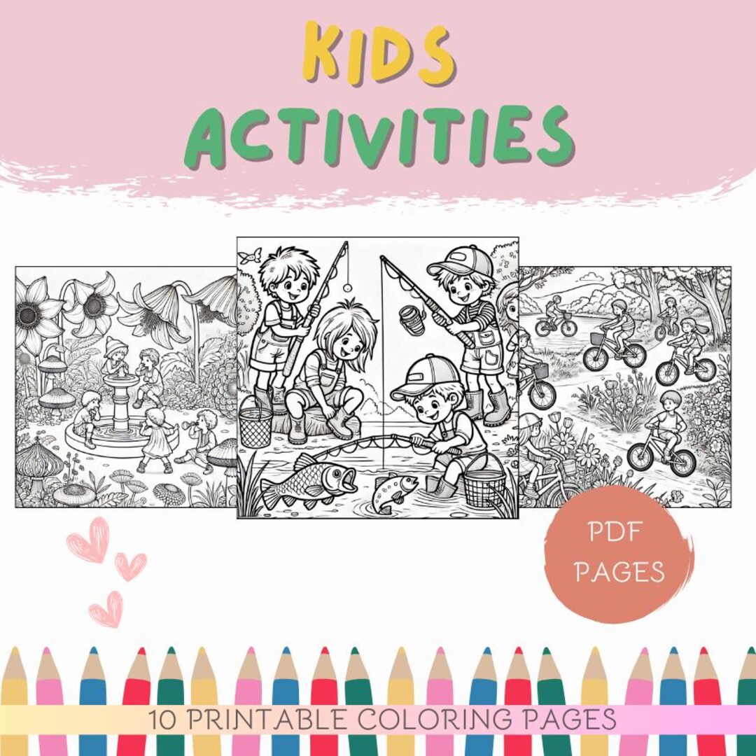 10 Kids Activities Coloring Pages | Cute & Playful Printables | Fun and ...