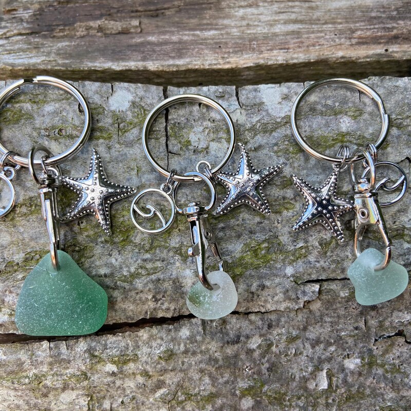 Sea Glass Keychain - Etsy