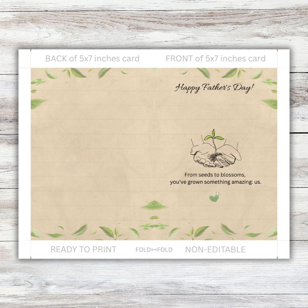 Printable Father’s Day Card Template – Minimal Craft Paper Style ...