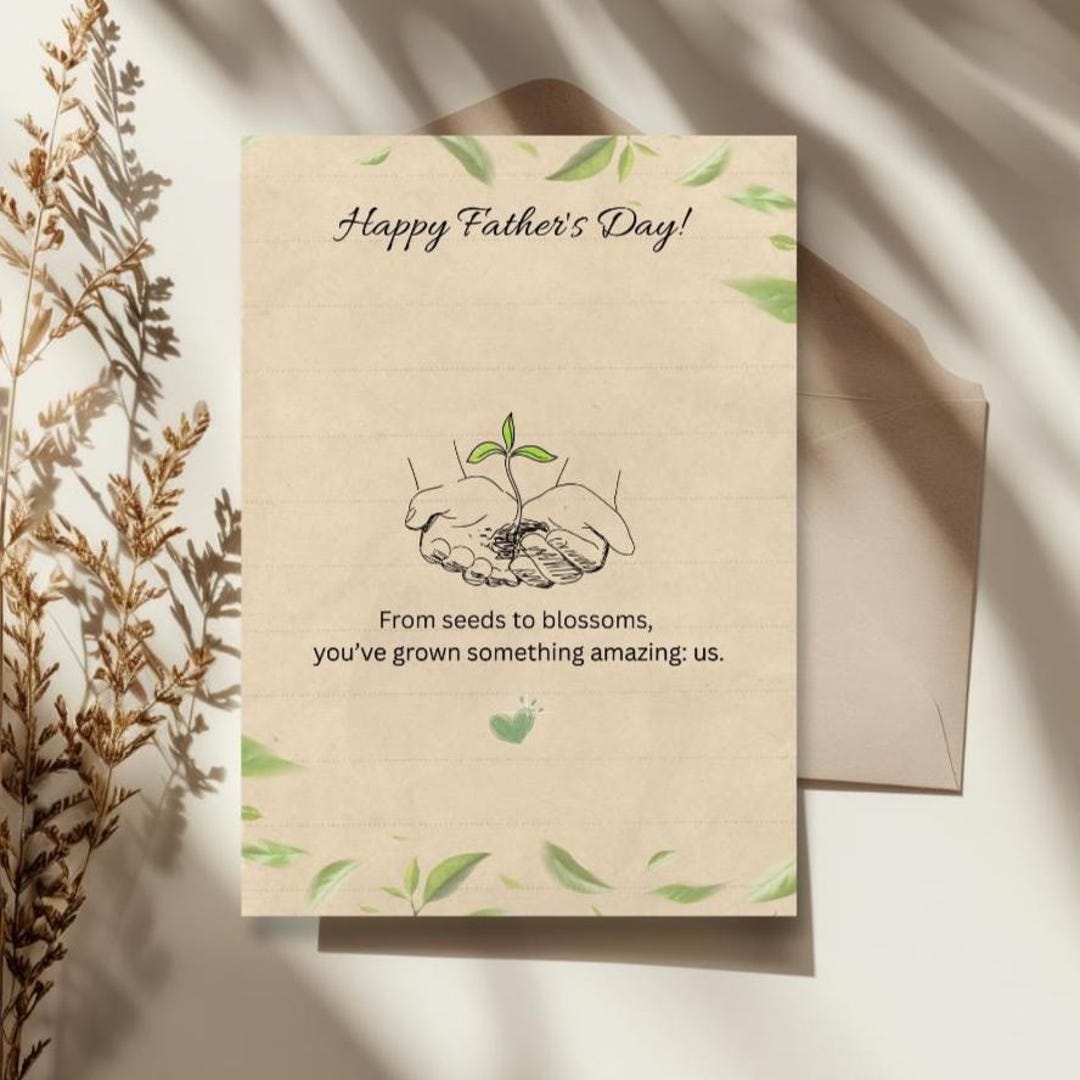 Printable Father’s Day Card Template – Minimal Craft Paper Style ...
