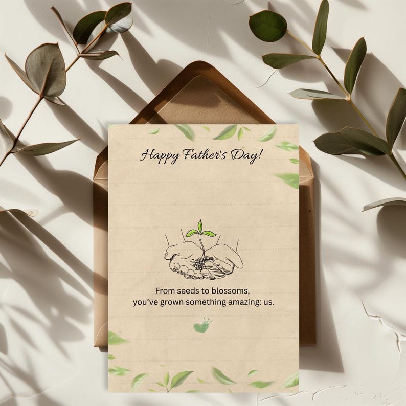 Printable Father’s Day Card Template – Minimal Craft Paper Style ...