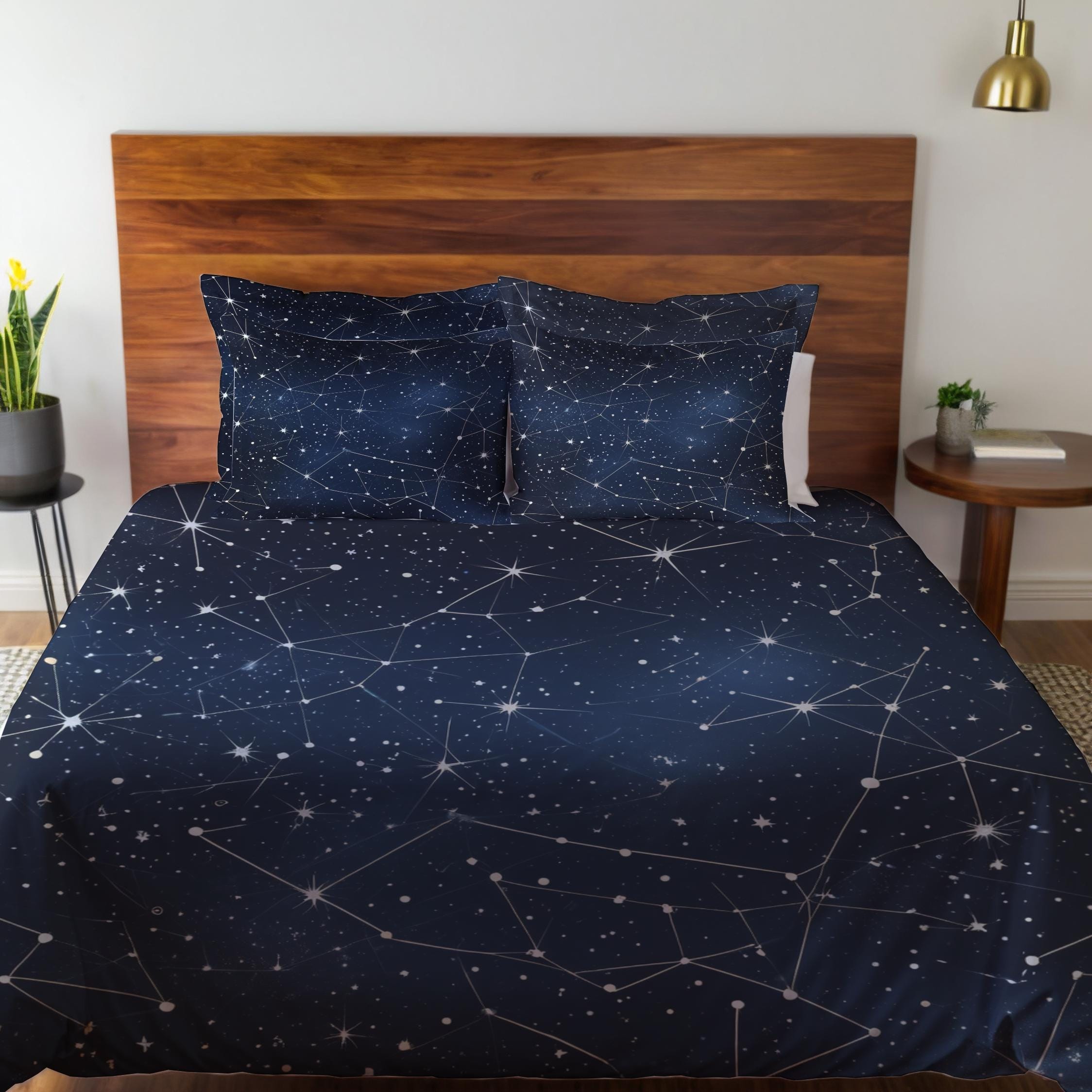 Celestial Constellation Duvet Cover Set With Matching Pillow Sham ...