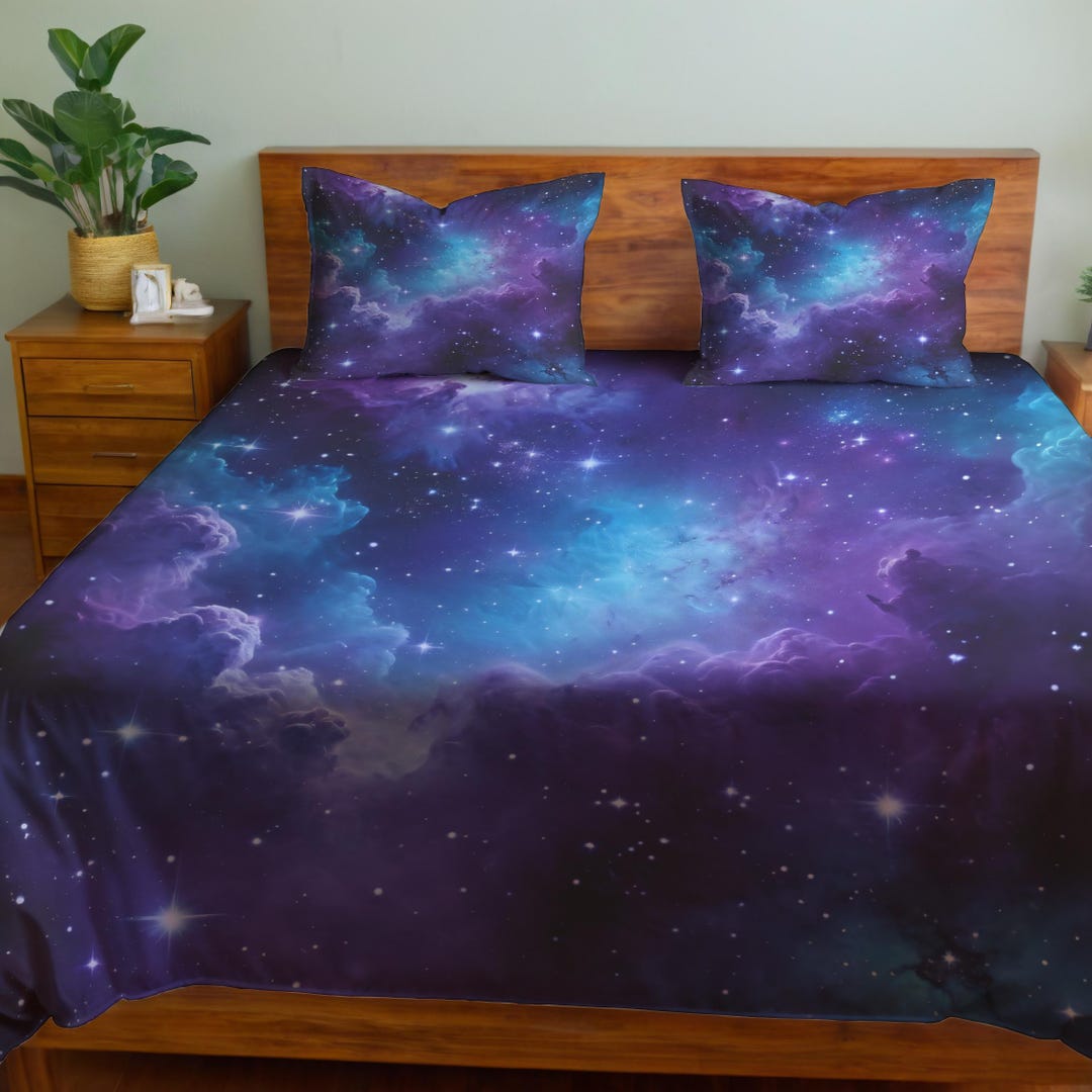Nebula Comforter, Galaxy Bedding Set, Celestial Quilt, Space Bedroom ...