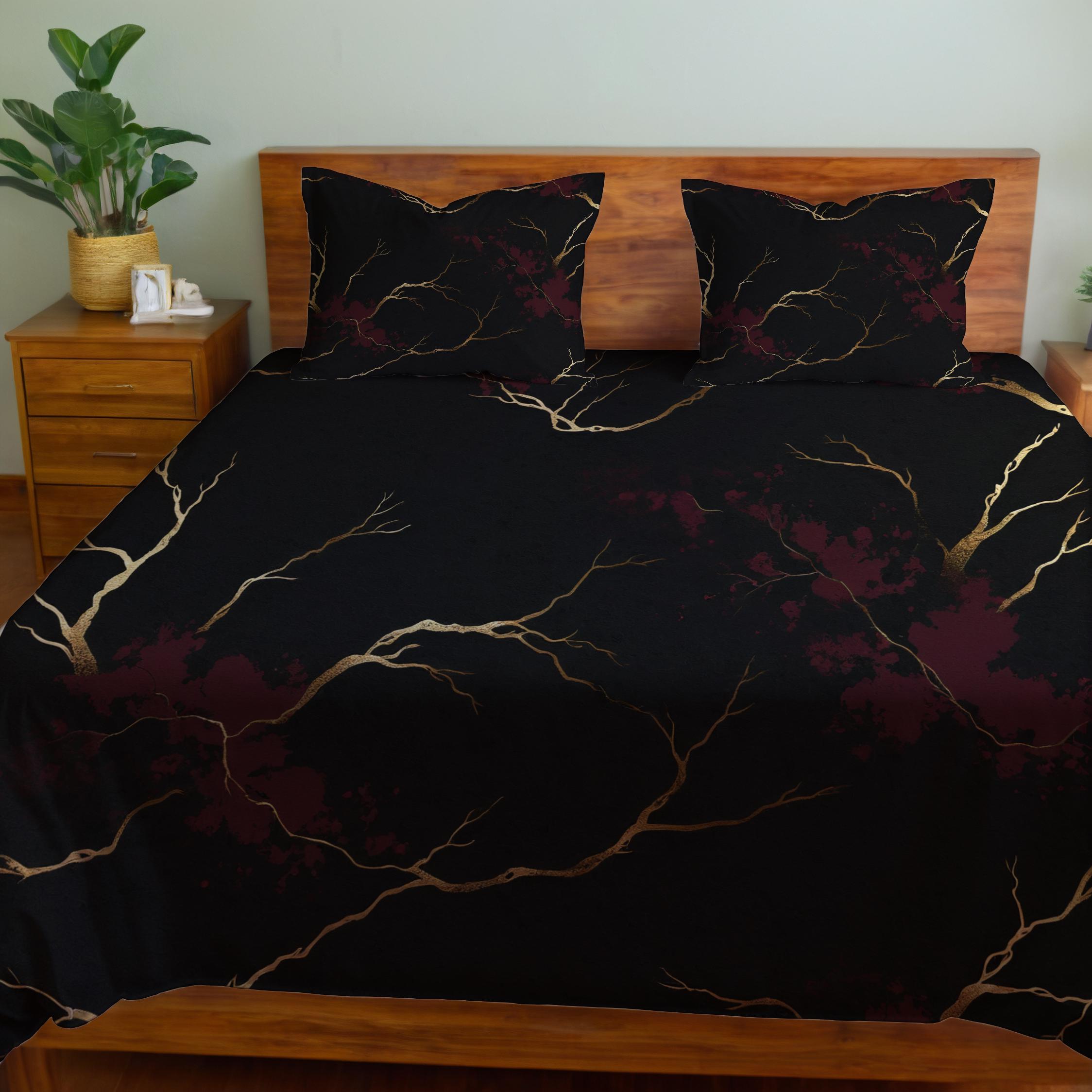 Luxury Black and Gold Comforter Set – Abstract Watercolor Bedding With ...