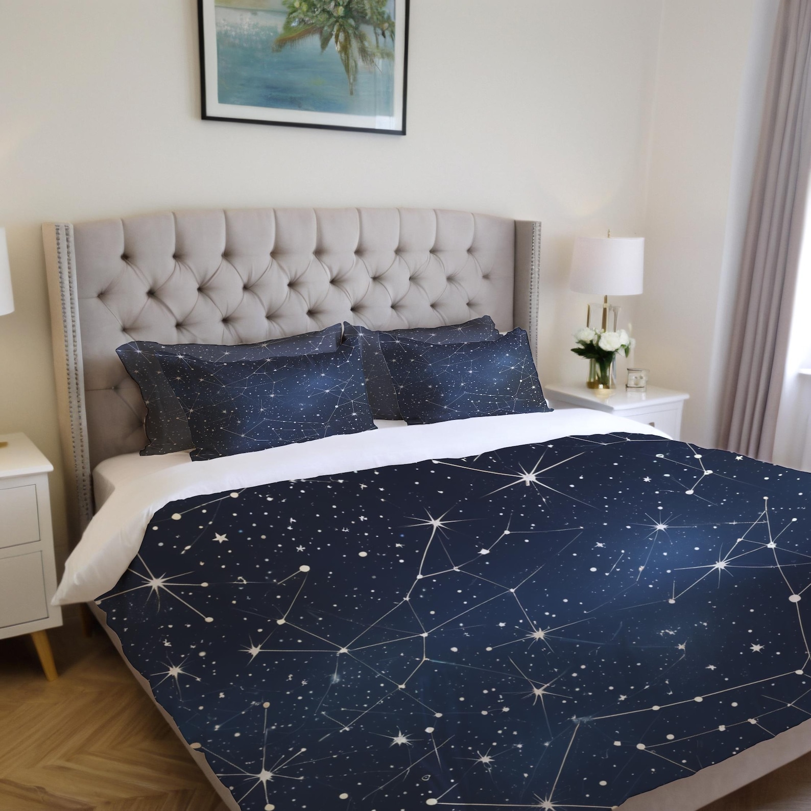 Celestial Constellation Duvet Cover Set With Matching Pillow Sham ...