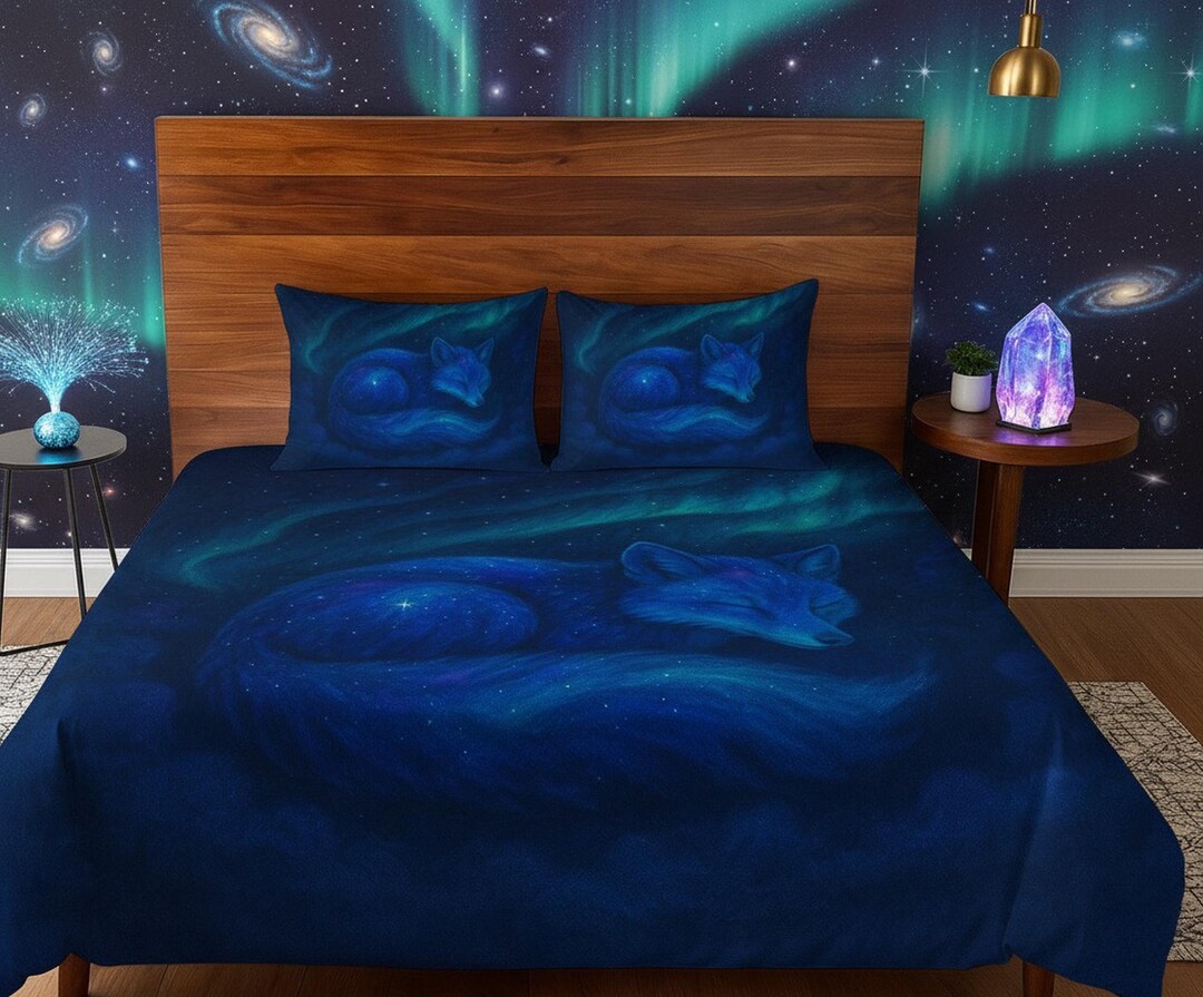 Celestial Fox Comforter & Duvet Cover Set With Pillow Shams – Galaxy ...