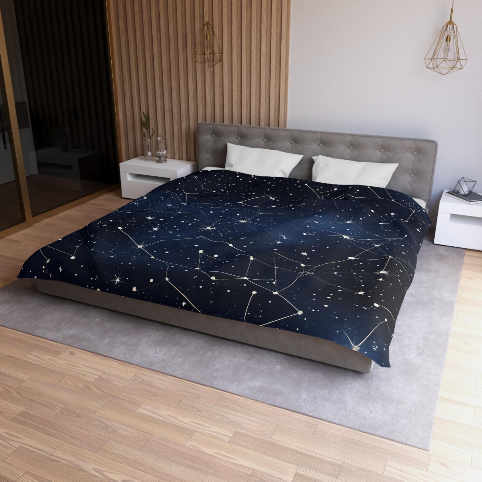 Celestial Constellation Duvet Cover Set With Matching Pillow Sham ...