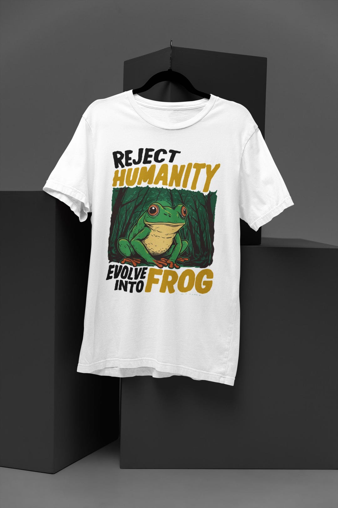 Reject Humanity Frog Shirt, Retro Horror Frog Meme 90s Shirt, Funny ...