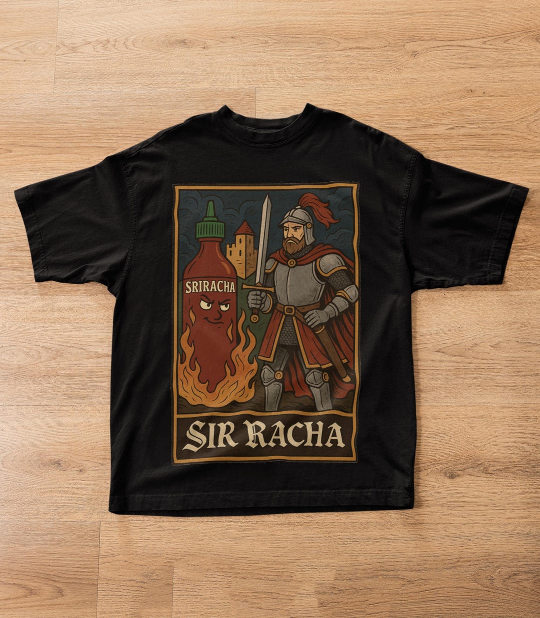 Sir Racha Funny Knight Meme TEE, Vintage Sriracha Top,genz Gag Gift ...