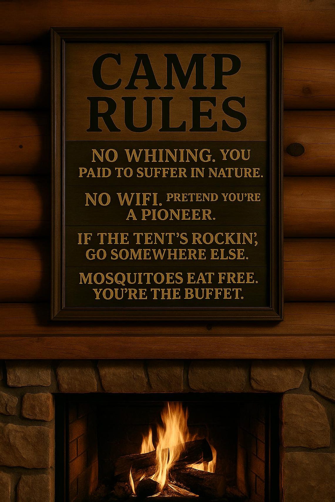 Funny Camp Rules Sign Printable | Rustic Cabin Wall Art | Instant Download - Etsy