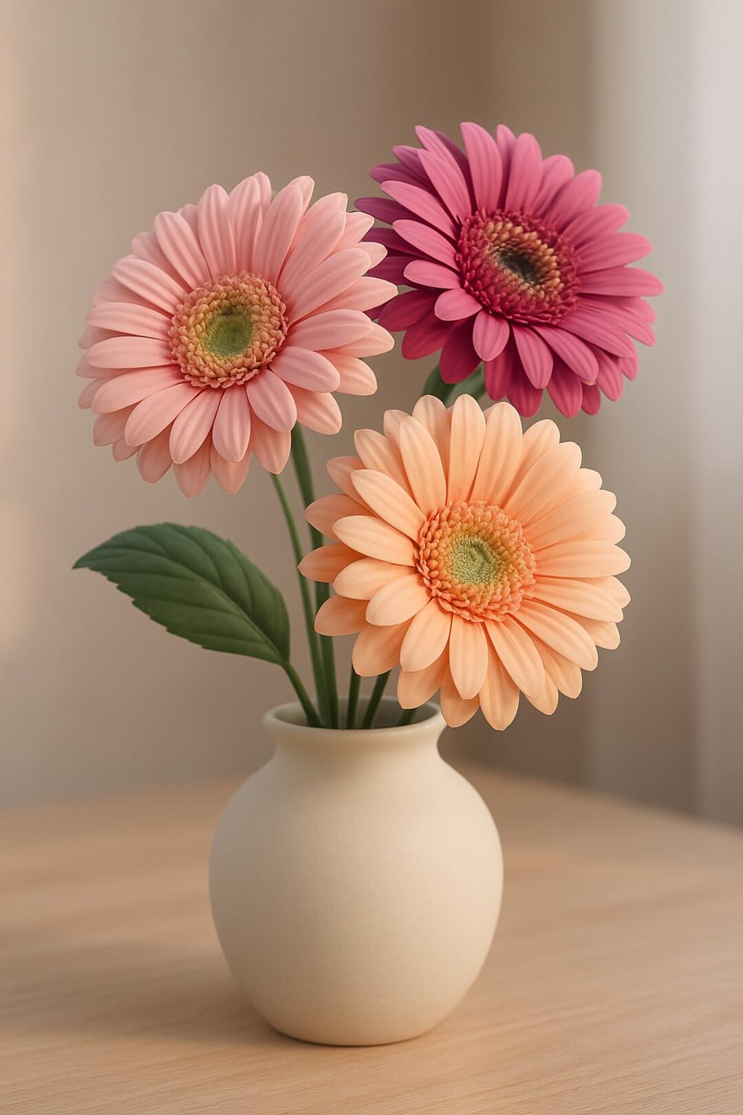 Vibrant 3D Gerbera Daisies Digital Print - Instant Download Wall Art in Multiple Sizes, No ...