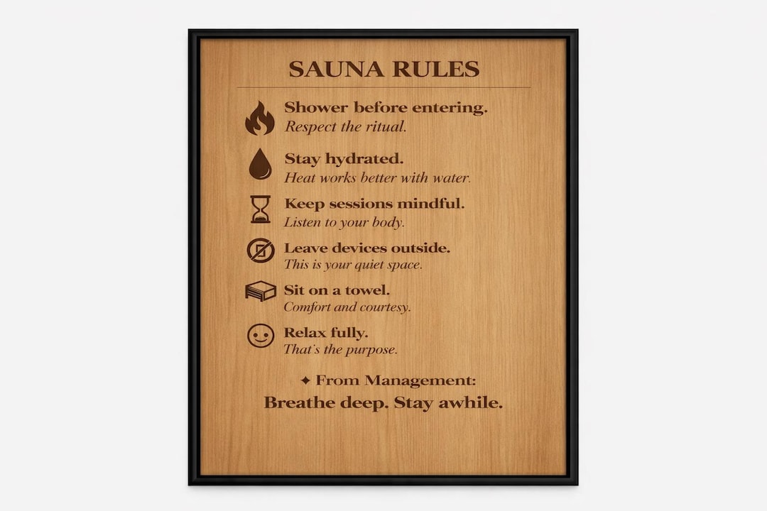 Sauna Rules Wood Sign, Spa Decor Printable (digital Download) - Etsy
