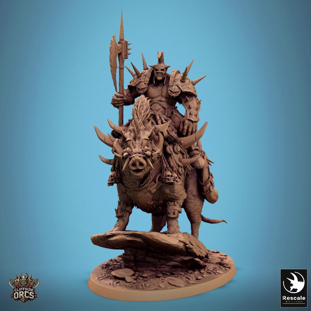 Orc Boar Riders Dnd Mini Dungeons and Dragons Wargame Proxy Ork Pig ...
