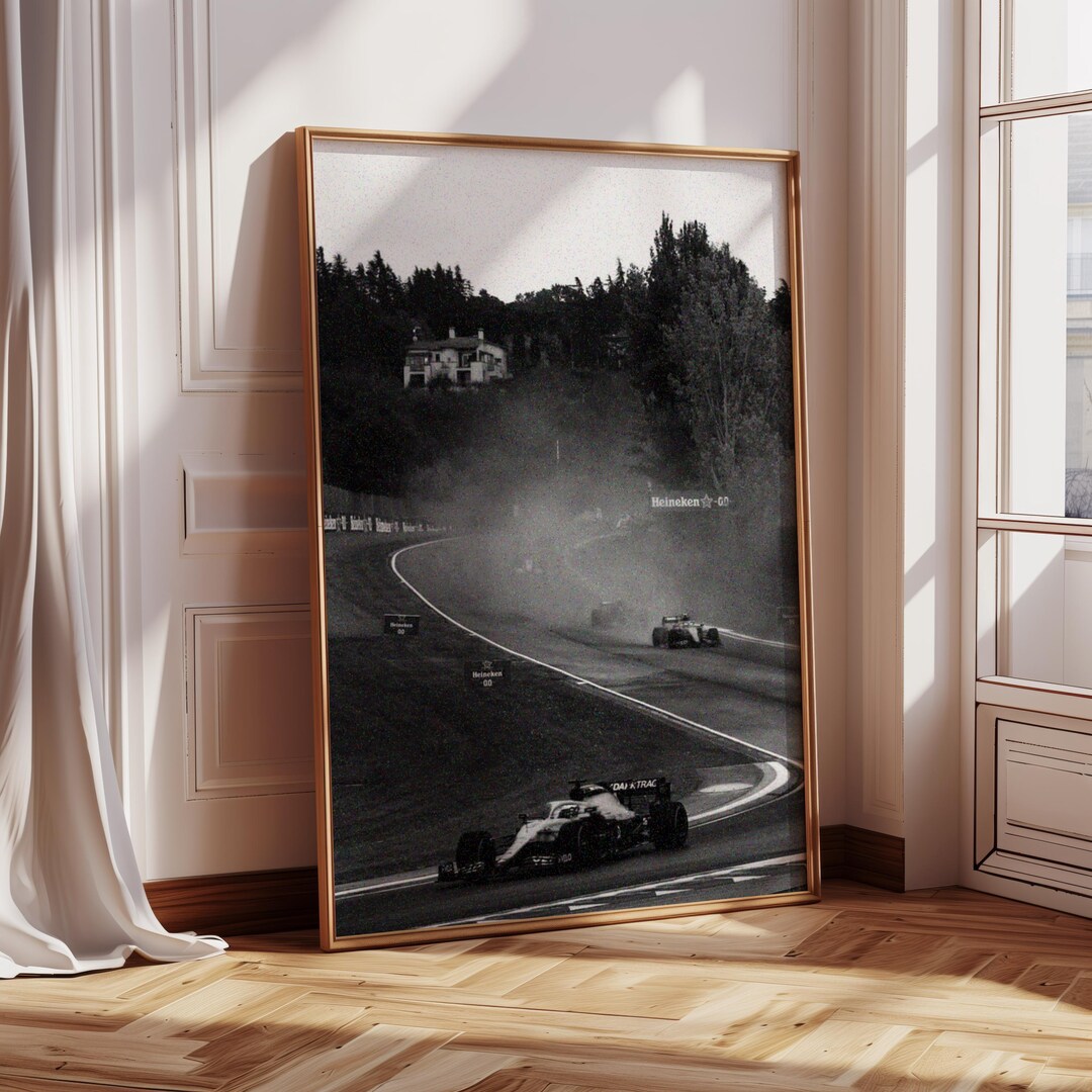 F1 Print Digital Download' Formula Racing Poster Black White Racetrack ...