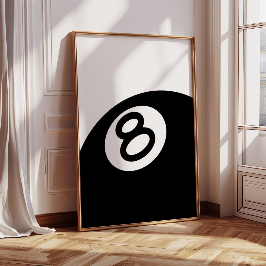 Lucky 8 Eight Ball' Poster (digital Download) Modern Print Bedroom Dorm ...