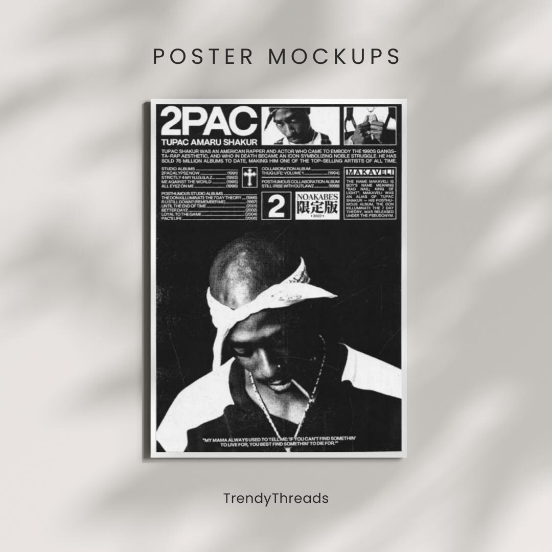 Tupac Shakur Album Cover Poster | Music Wall Art | Album Art Print ...