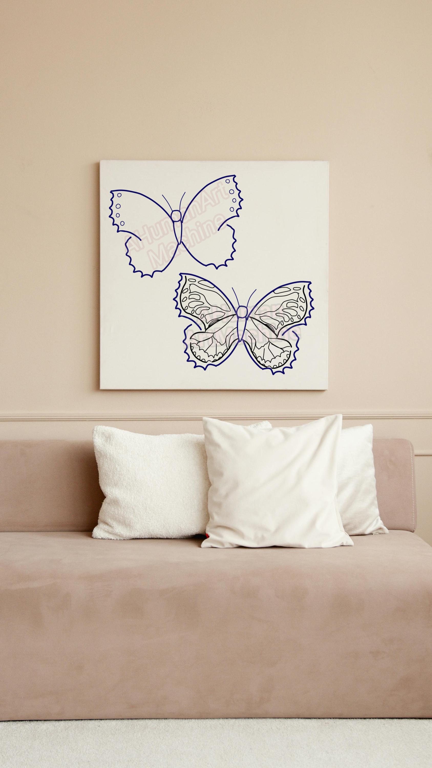 Butterfly Line Art Prints: Uncolored Insect Drawings (digital Download ...