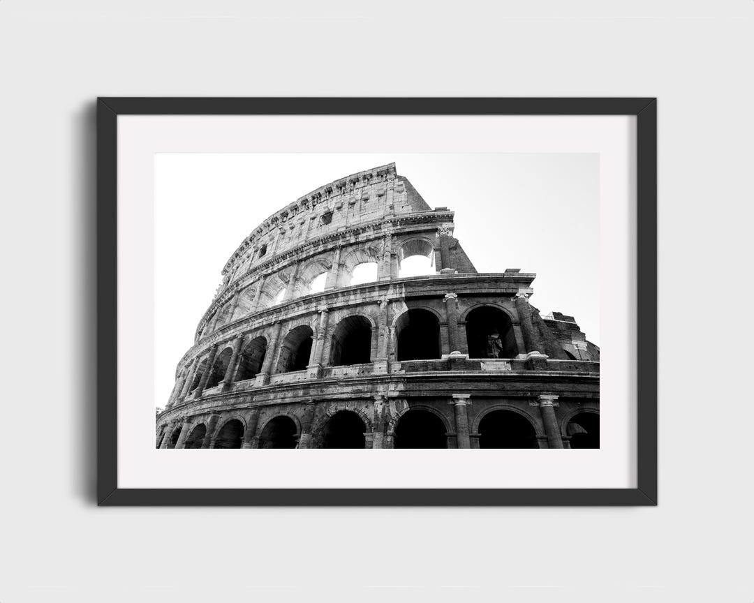 Black and White Colosseum Print - Vintage Rome Travel Photo - Ancient ...