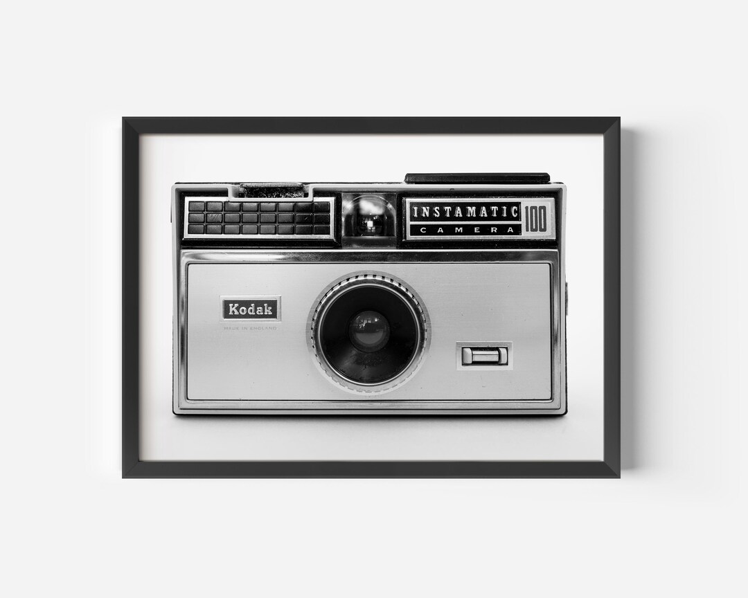 Vintage Kodak Instamatic 100 Camera - Black and White Photography Print ...