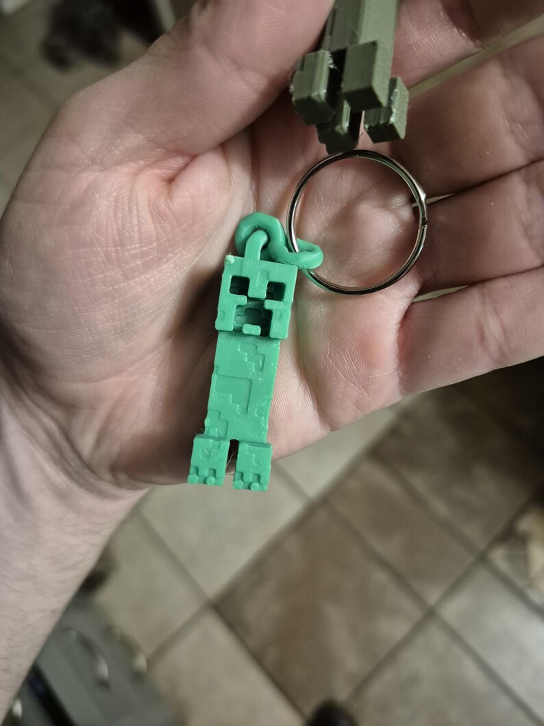 Creeper Keychain | Video Game Mob Monster Standing Figure - Etsy