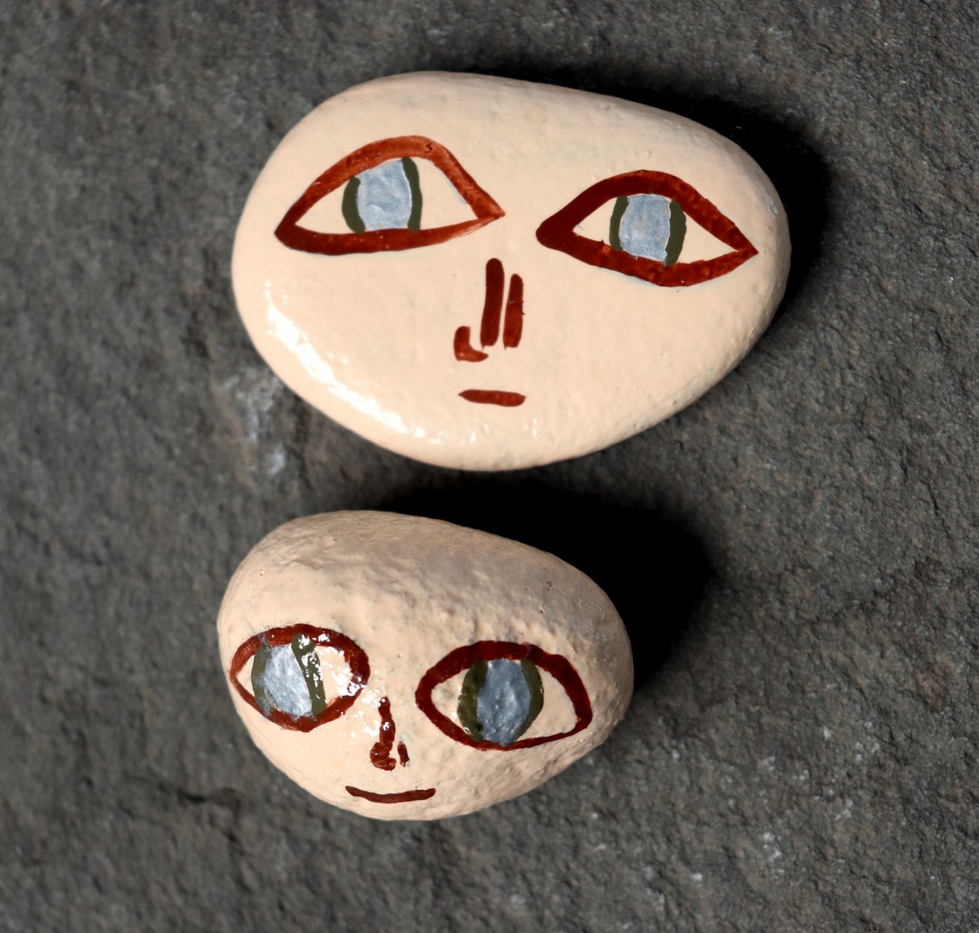 Pair Alien Pet Rocks Paperweights by Artist Cohan parent & Child ...