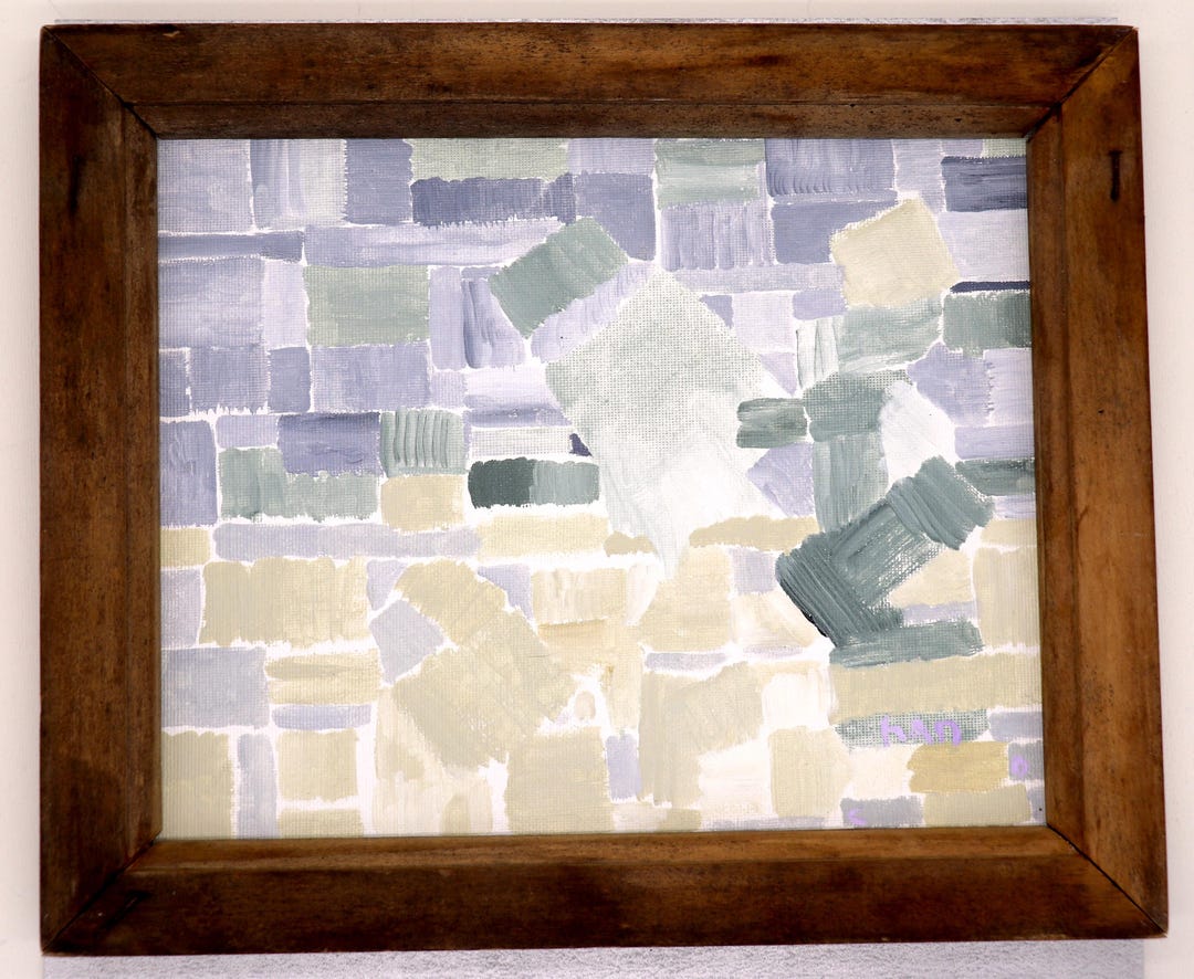 Original Cohan Abstract Geometric Acrylic Painting 8" X 10" Signed ...