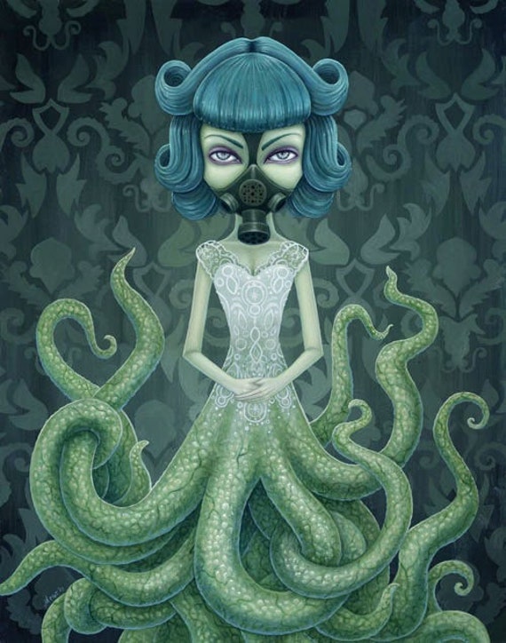 Octopus Girl Painting