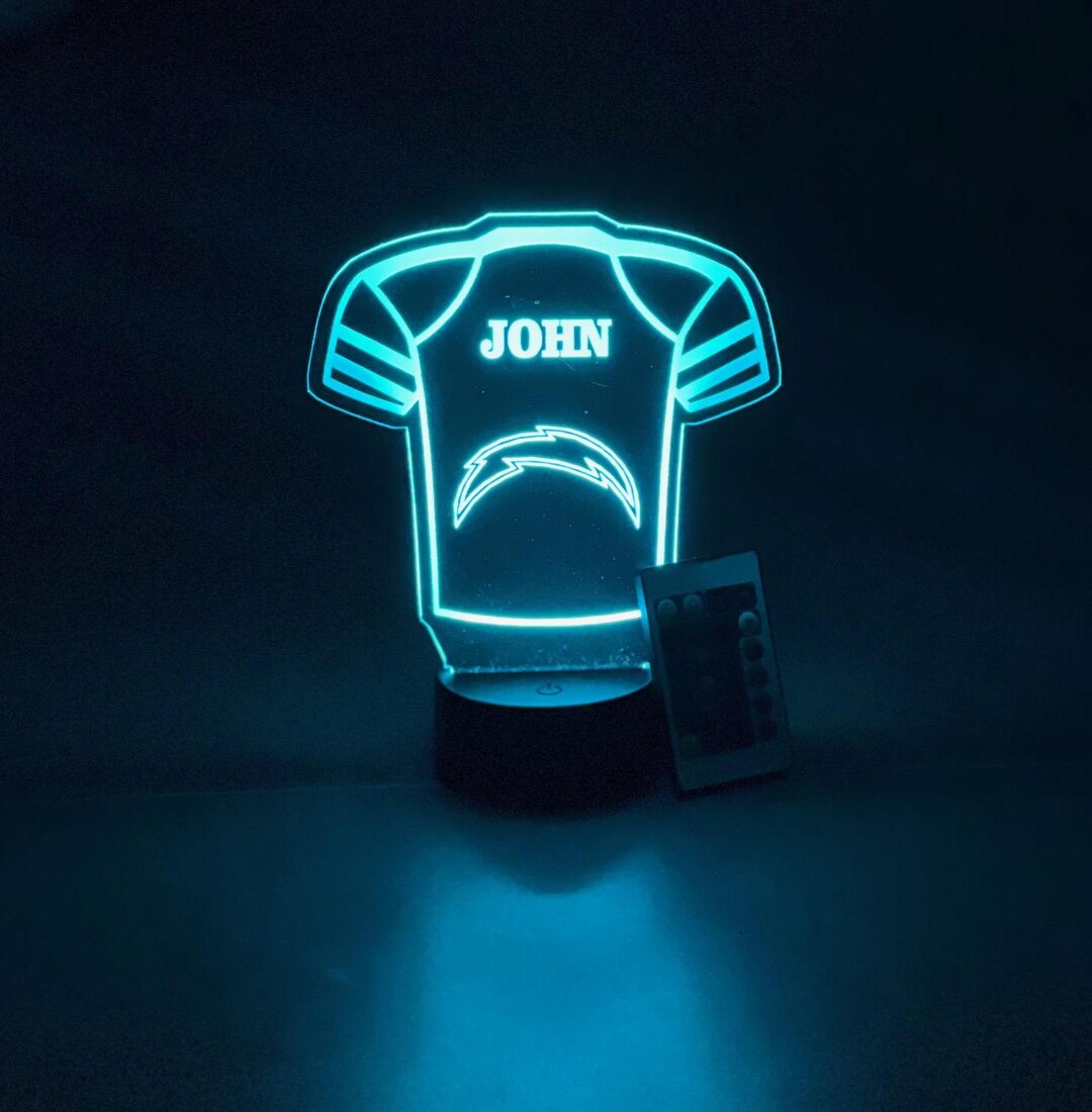 LED Sports Football Team Player Fan Night Light Table Lamp, Featuring ...