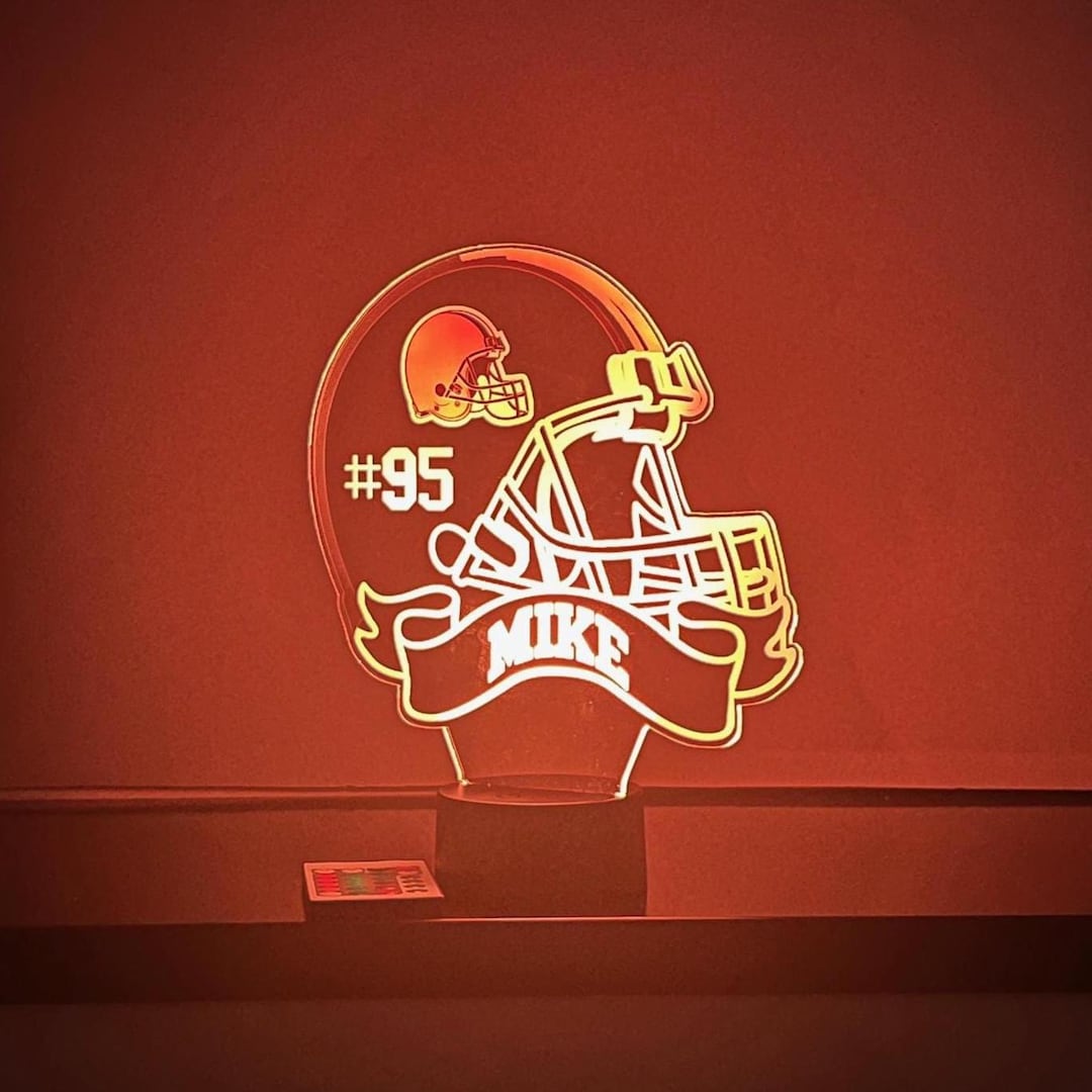 LED Sports Football Helmet Night Light Table Lamp With Remote ...