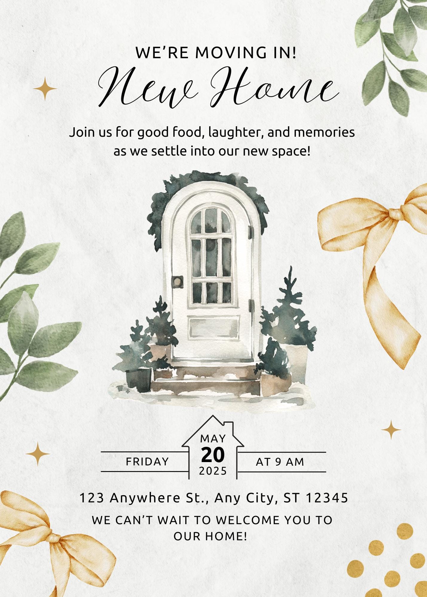 House Warming Invitation - Instant and Digital Download - Customizable ...
