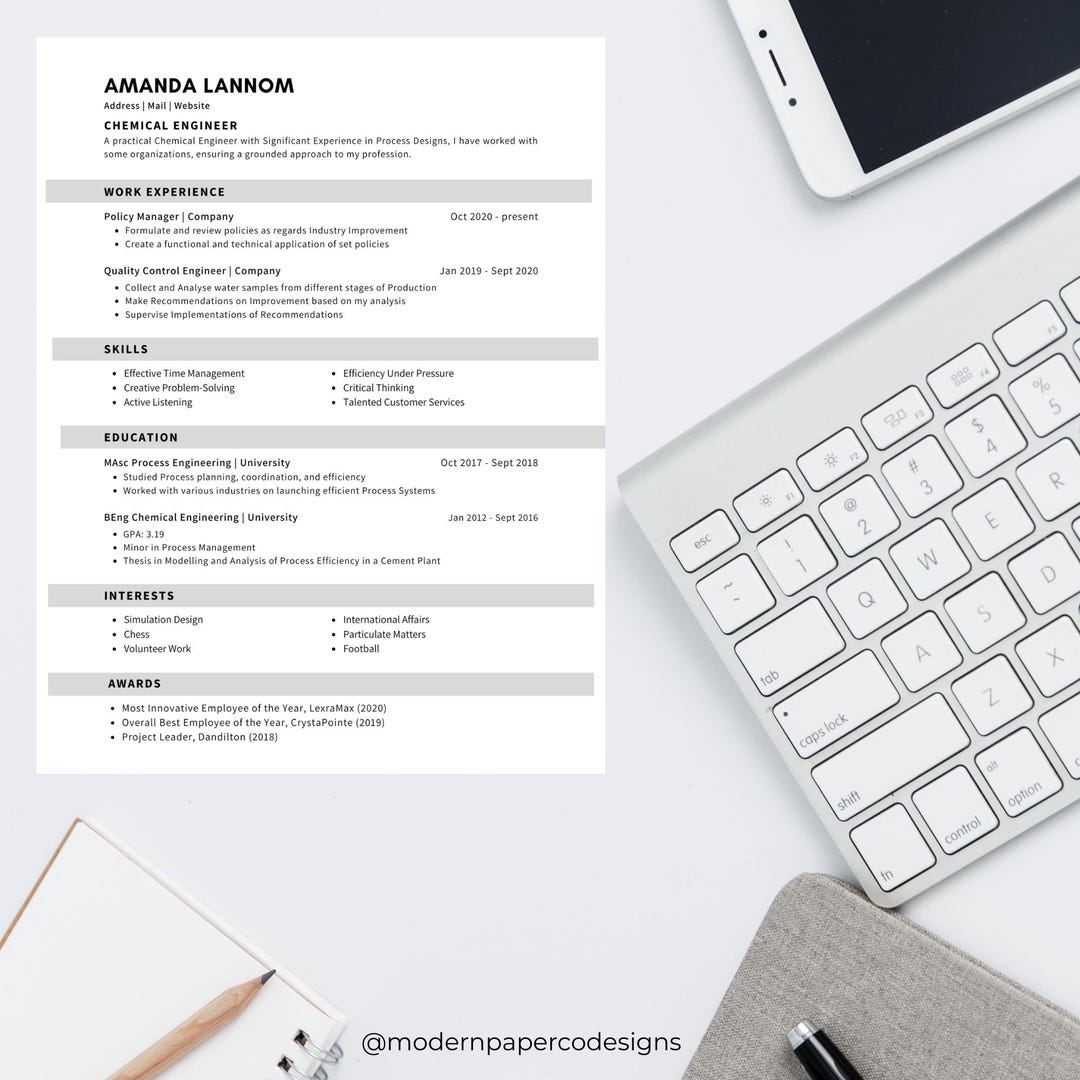 Resume Template - Digital Download - Customizable - Easy to Use - Etsy