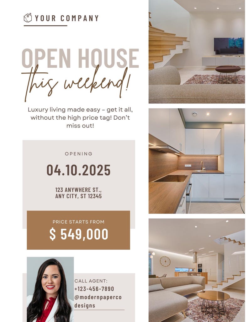 Open House Template - Real Estate - Instant and Digital Download ...