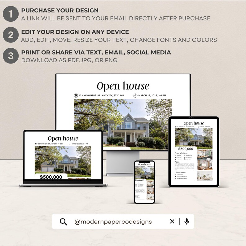 Real Estate Template - Open House - Instant and Digital Download ...