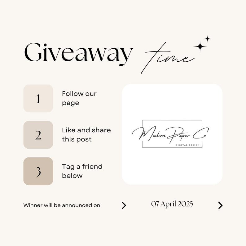 Giveaway Instagram Post Template - Social Media - Instant and Digital ...