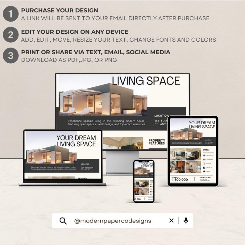 Real Estate Template - Instant and Digital Download - Customizable - Etsy
