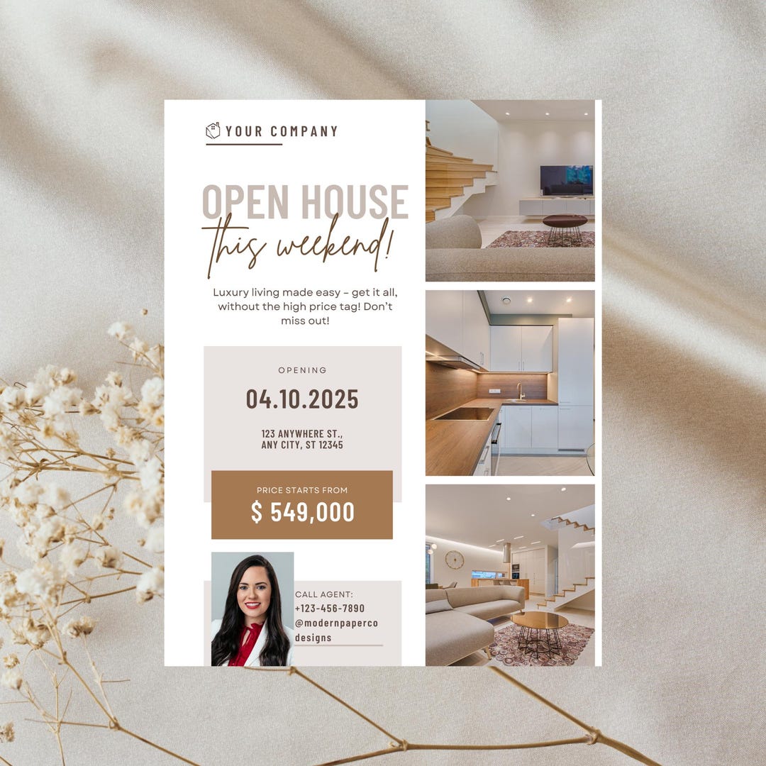 Open House Template - Real Estate - Instant and Digital Download ...