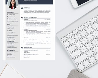 Resume Template - Digital Download - Instant Access - Customizable - Etsy