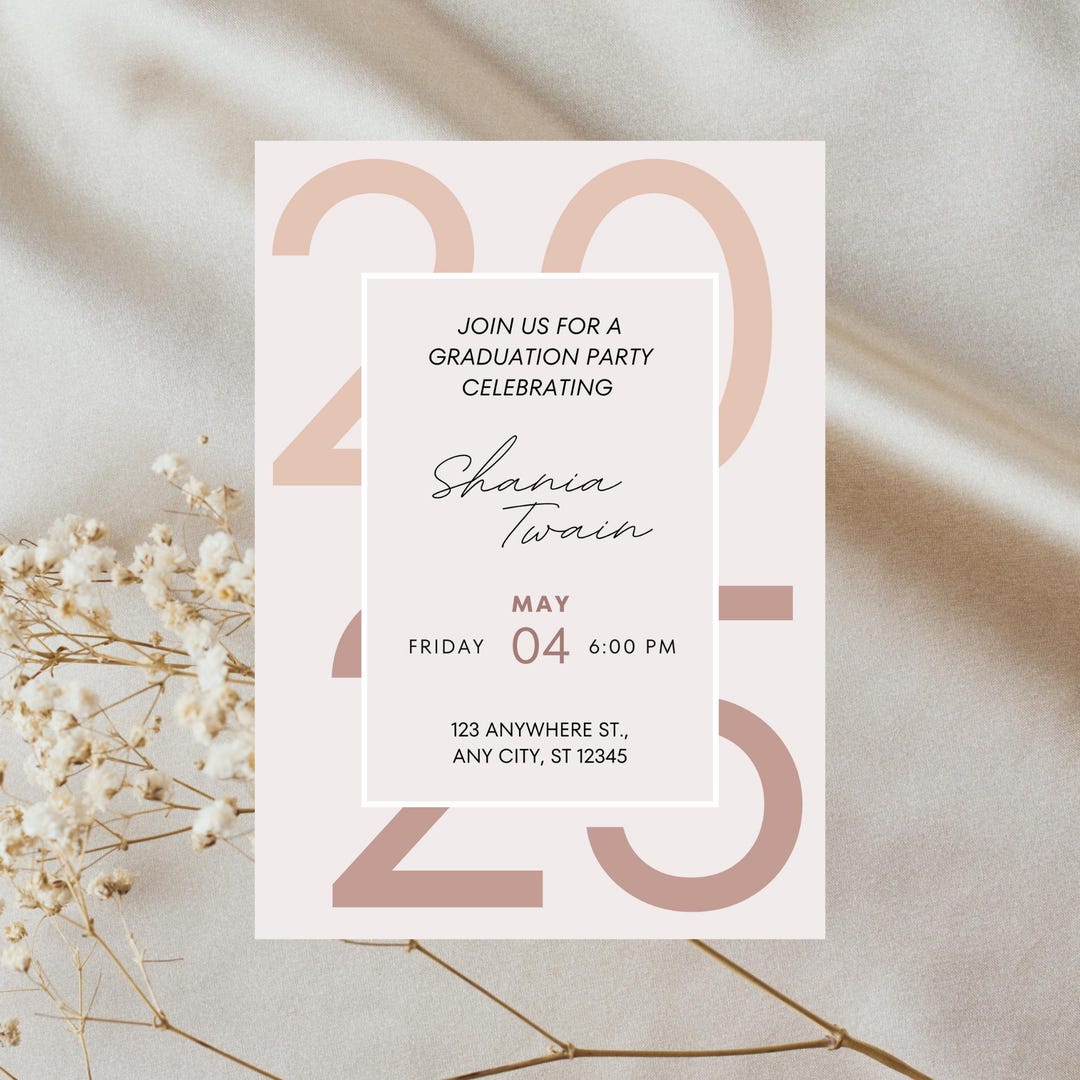 Graduation Invitation - Digital Download - Customizable - Etsy