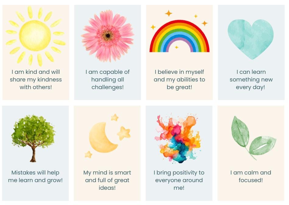 CHILDRENS AFFIRMATION CARDS Kids Printable - Etsy