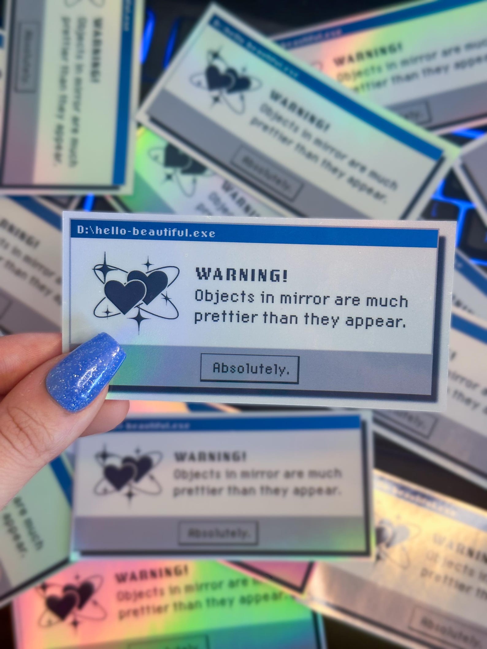 90s Retro Computer Error Holographic Sticker | Self-love Decal ...