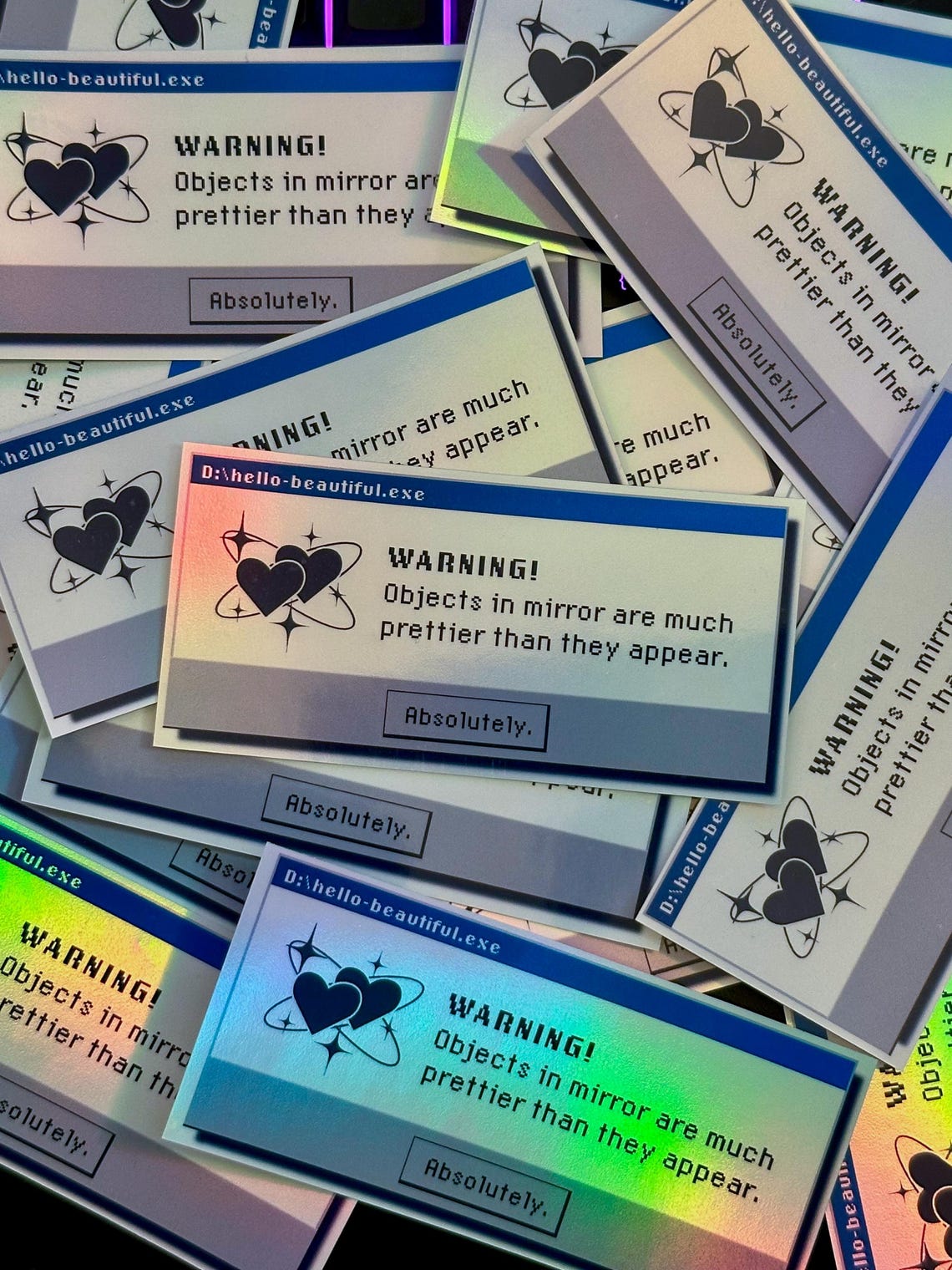 90s Retro Computer Error Holographic Sticker | Self-love Decal ...