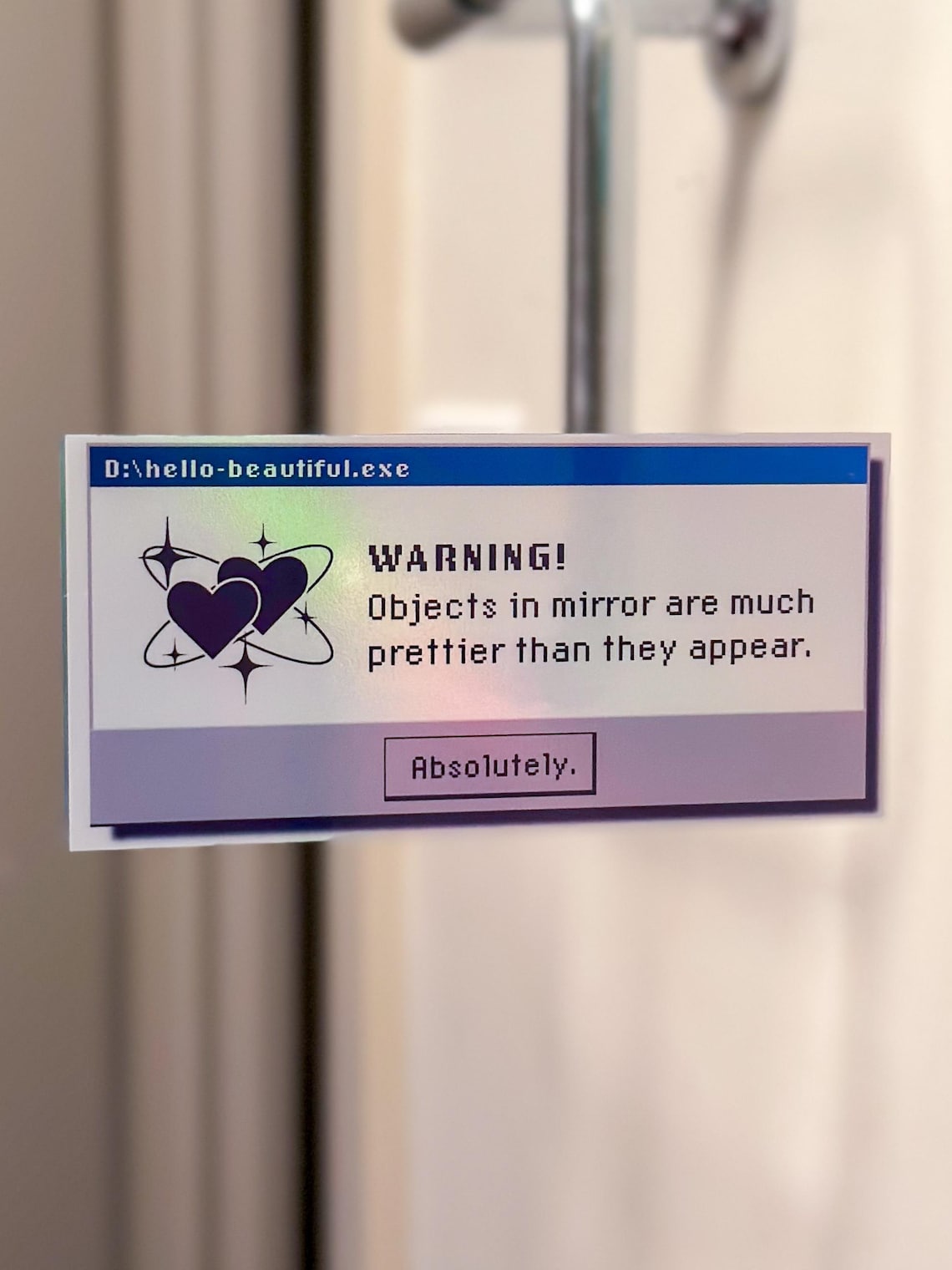 90s Retro Computer Error Holographic Sticker | Self-love Decal ...
