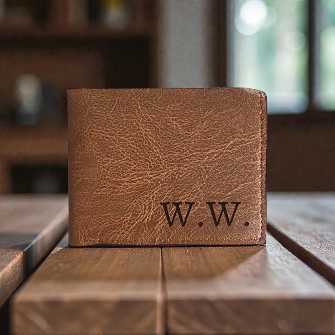 Personalized Wallet for Men, Custom Engraved PU Leather Bifold ...