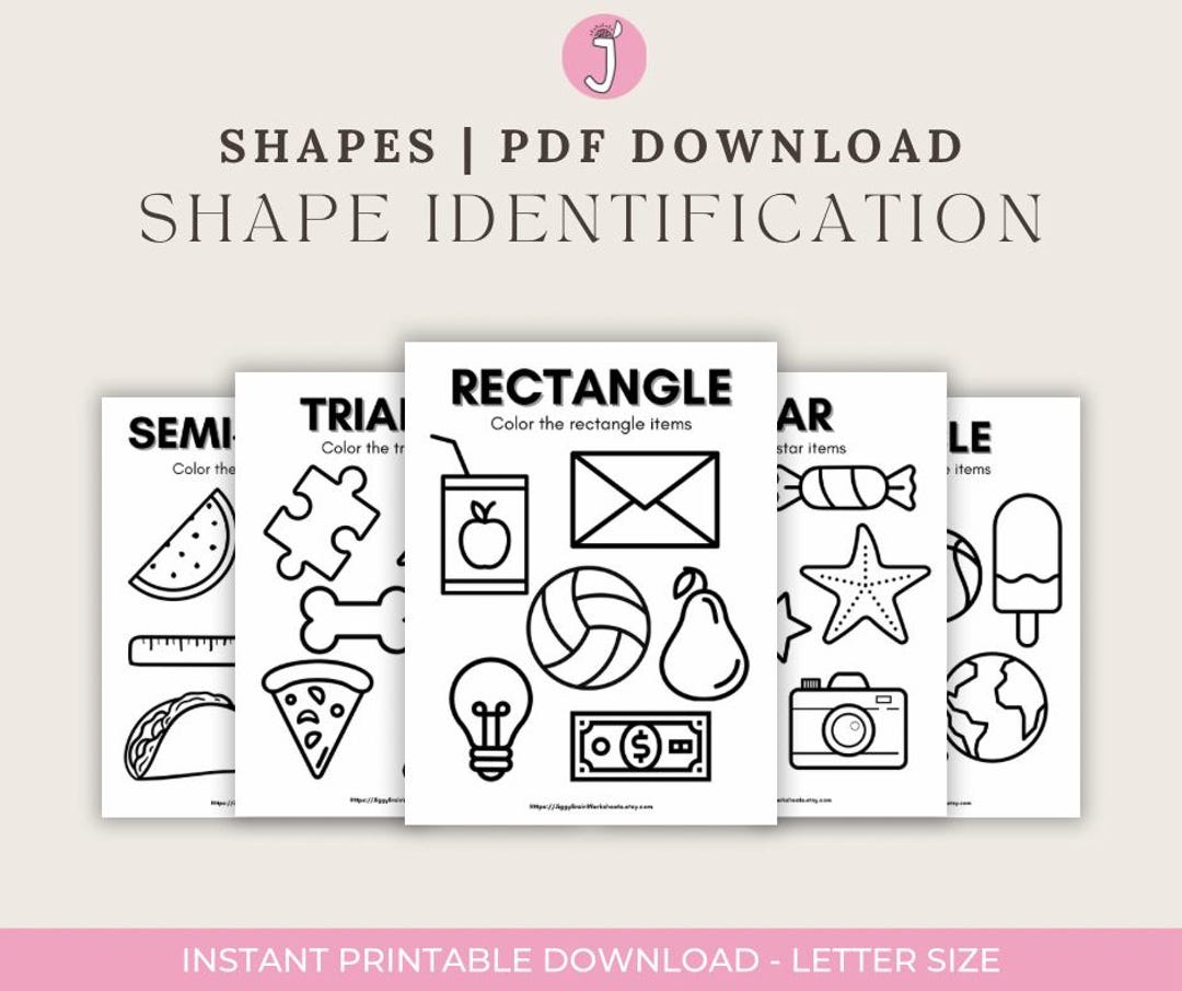 Shape Identification Worksheets - Etsy