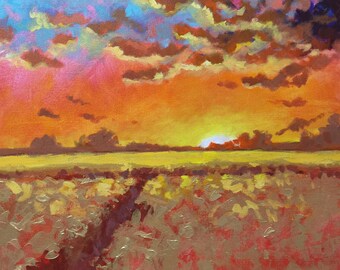 Original Acrylic Abstract landscape painting colorful resin | Etsy