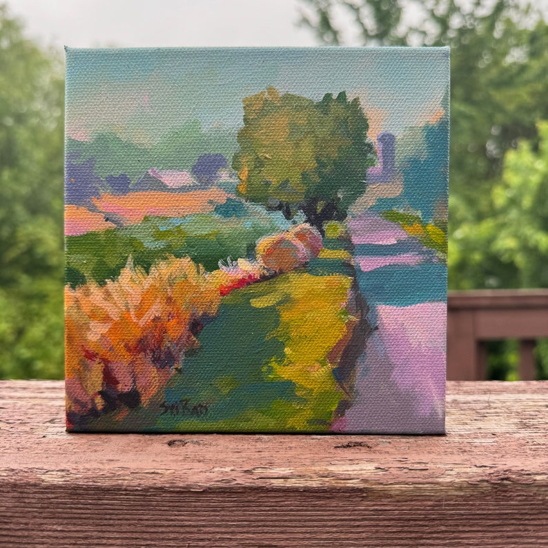 183 Acrylic Landscape Painting, Abstract, Canvas, Impressionistic Blue ...