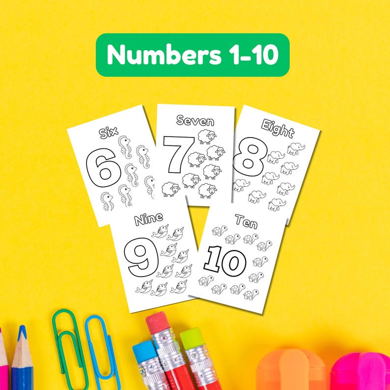 Number Coloring Pages | 10 Printable Activity Sheets | Numbers 1-10 ...